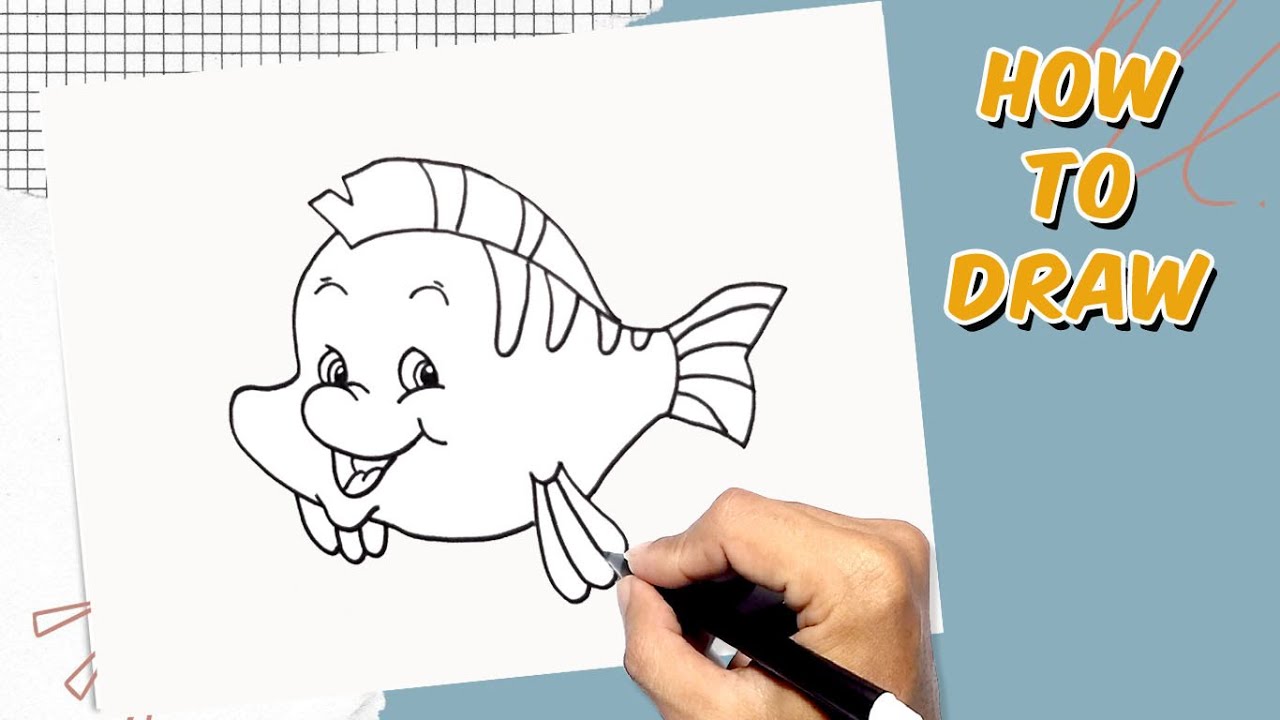 How to Draw Flounder Fish - YouTube