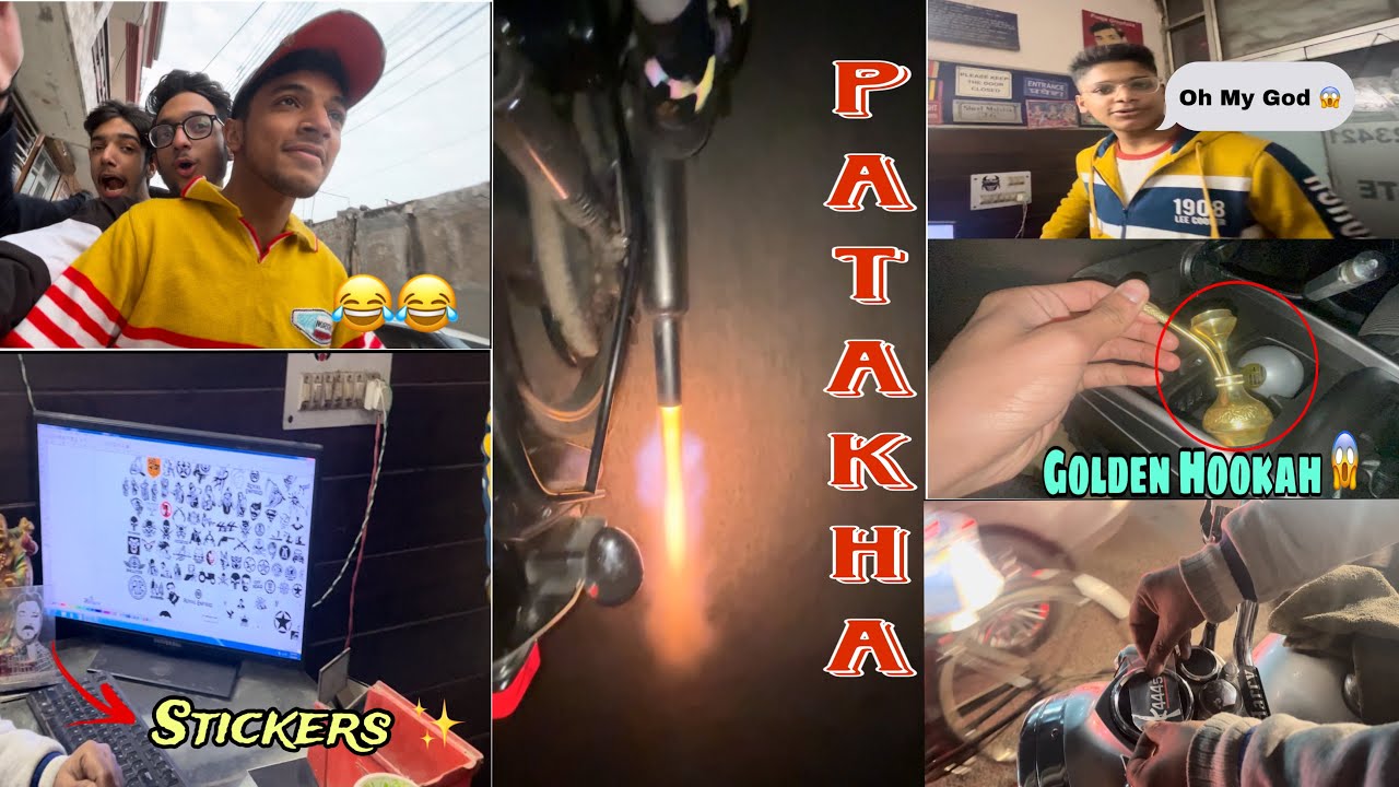 Unique Stickers For Bullet l Bs4 Loud Pataka With Fire 💨 l Golden ...