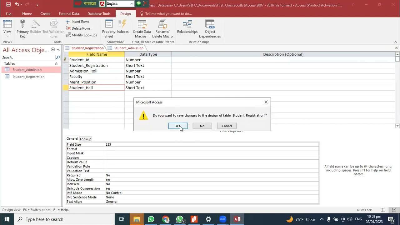 MS Access Class 2 (initial review) - YouTube