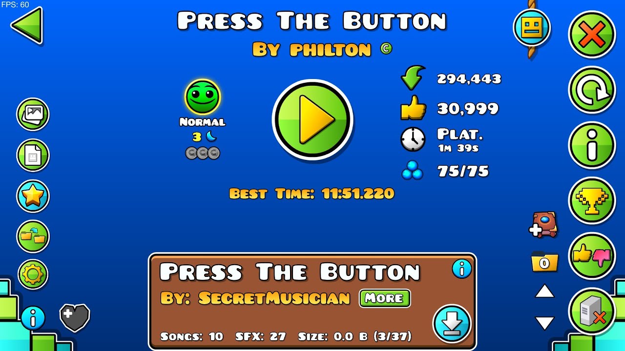 geometry dash часть 83 - PRESS THE BUTTON - YouTube