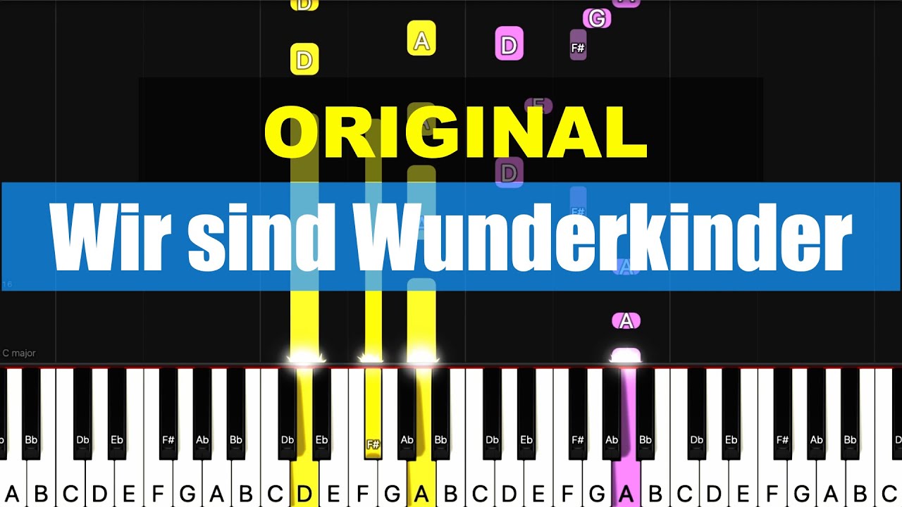 [Piano Tutorial] Wir sind Wunderkinder - ORIGINAL Piano - YouTube