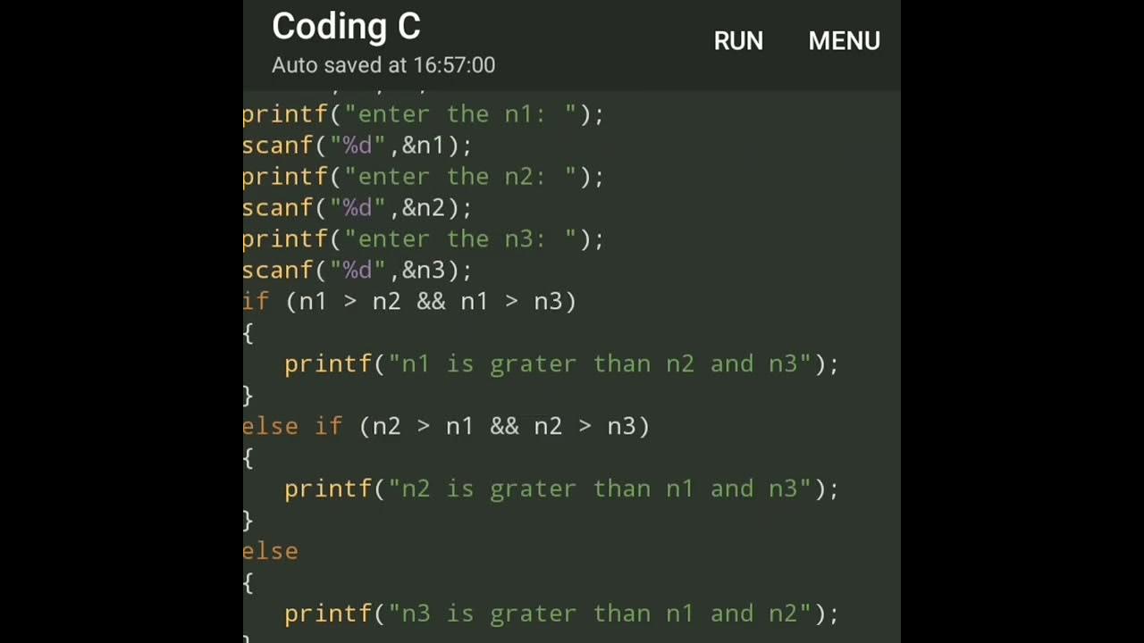 find the larger number in three numbers in c programing #new #c #coding #programming #procoder ...