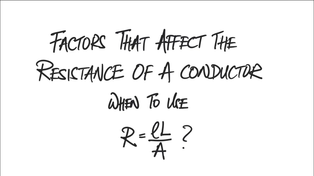 When to use R = pL/A. - YouTube
