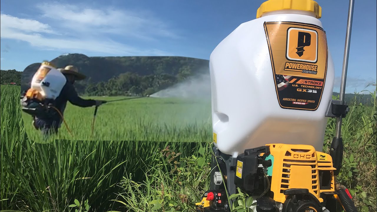 actual test review of my knapsack power sprayer/ rice farming - YouTube