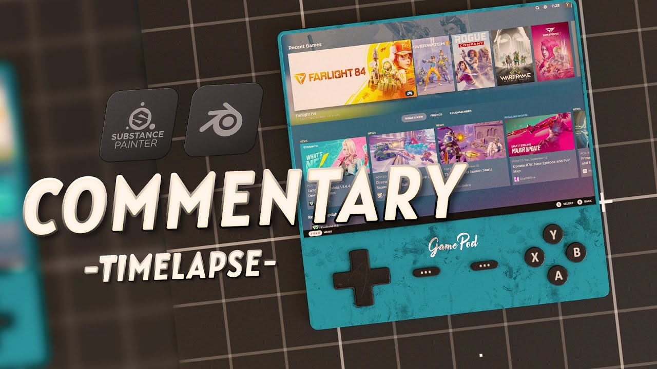 GamePod Concept Breakdown in Blender and Substance Painter - YouTube