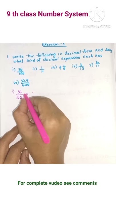 36/100 Decimal expansion and type of decimal expansion| 9 th class number system - YouTube