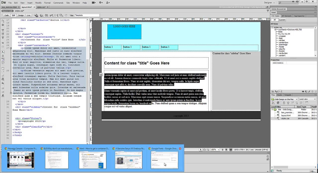 DreamWeaver Tutorial - Adding custom fonts to your HTML/CSS layout with ...