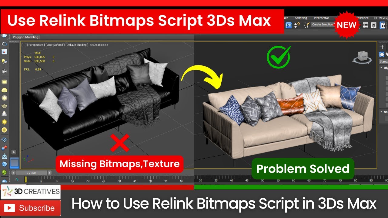 Use Relink Bitmaps Script in 3Ds Max: Fix Missing Textures Problem ...