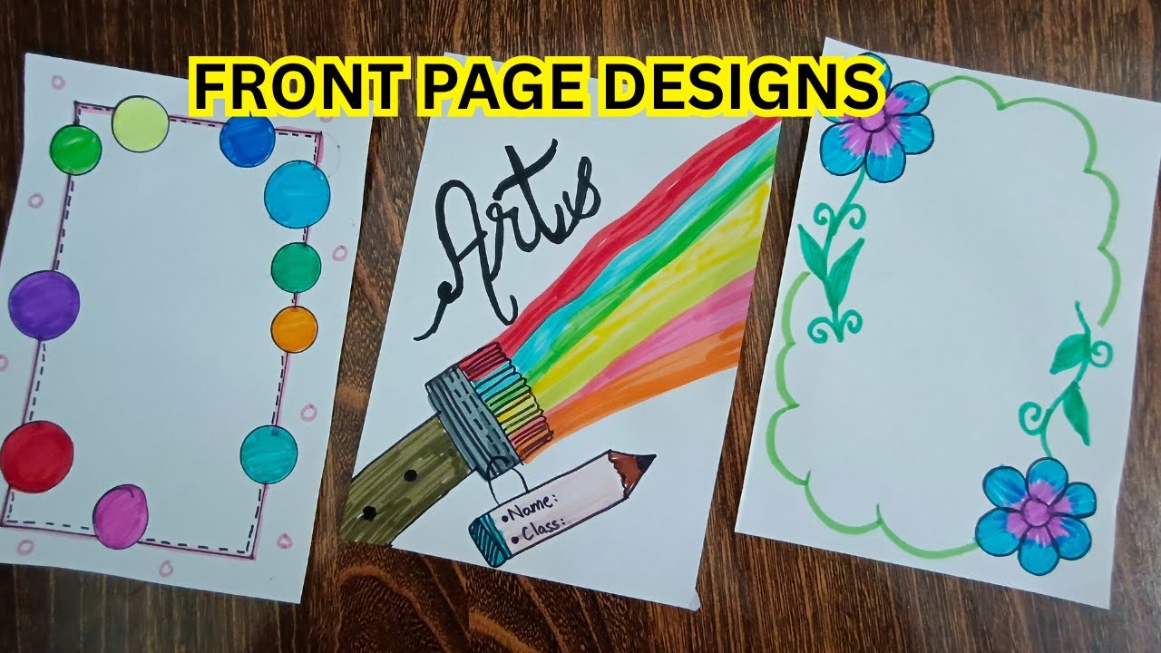 Easy Front Page Design for School Projects | Creative Project Work ...