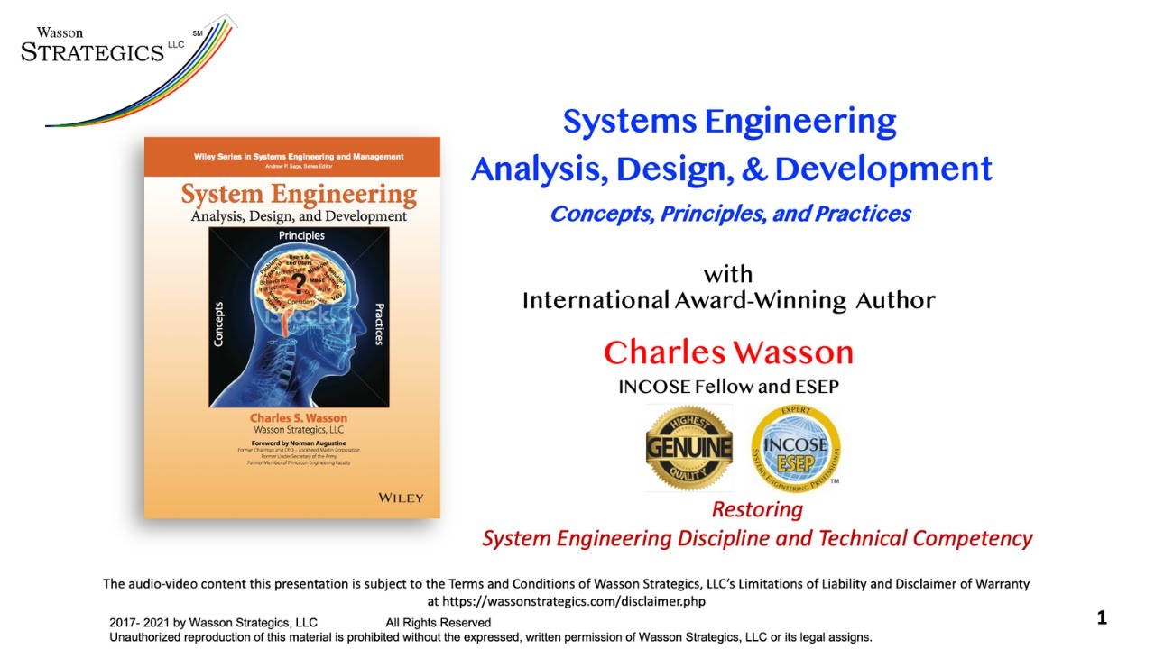 21st Century Systems Engineering - Wasson 2nd Edition Textbook Video ...