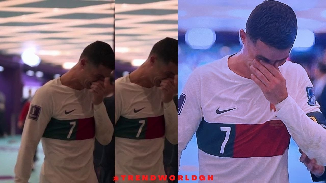 Cristiano Ronaldo cries off the pitch after Portugal exit from the FIFA ...