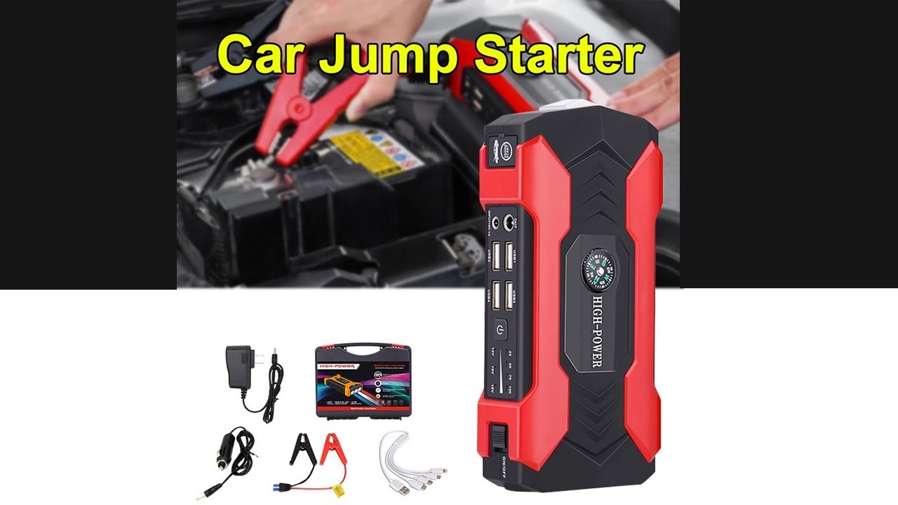Car Jump Starter Multi-Function Emergency Power Bank Rechargable ...