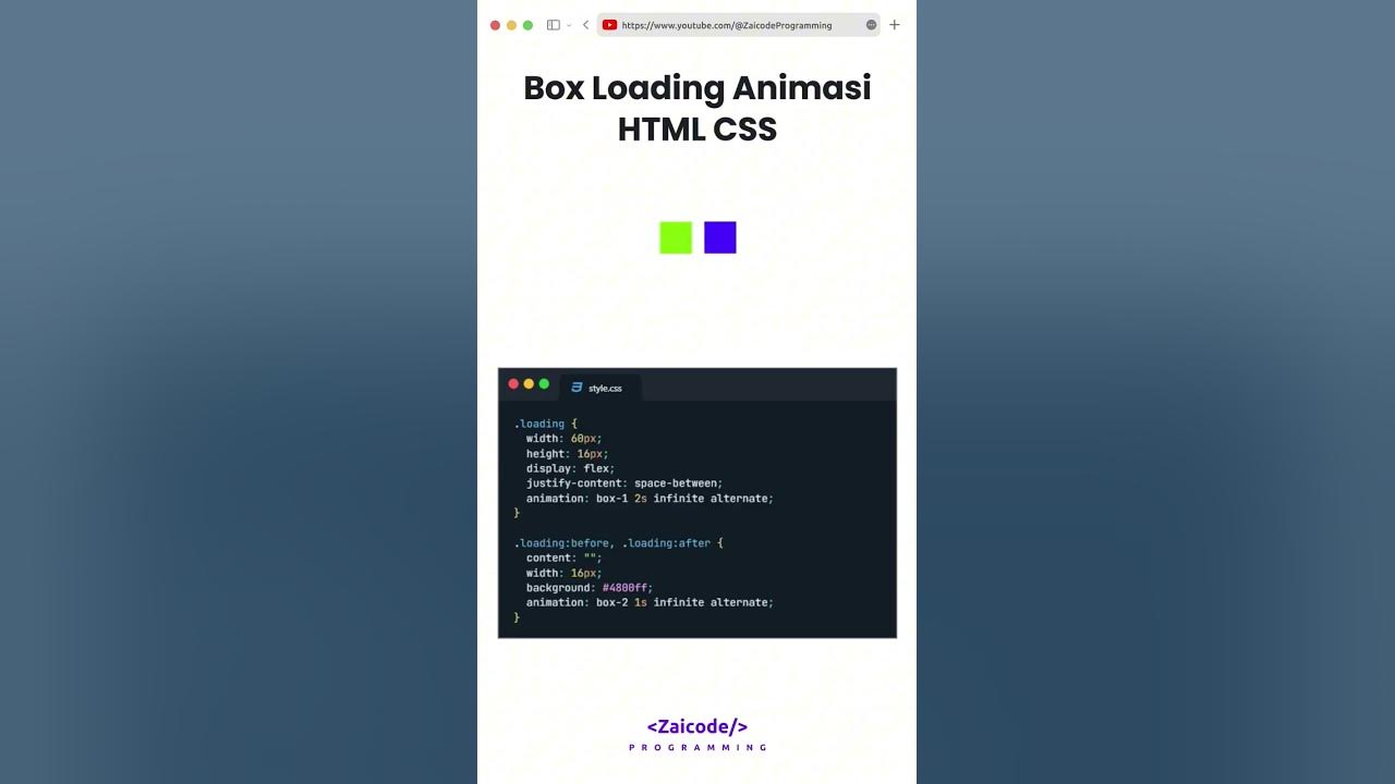 Box Loading Animasi Html Css Zaicode Htmlcss Coding Programming Code Helloworld Youtube
