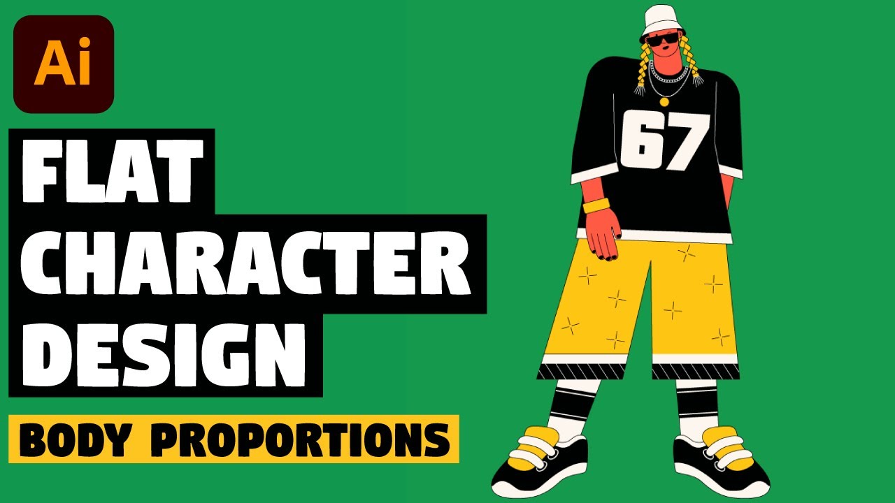 Flat Character Design | Illustrator Tutorial for Beginners (Proportion ...