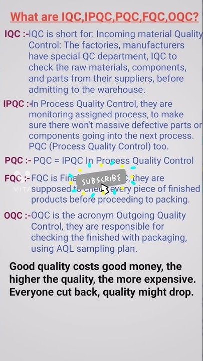What is IQC, IPQC, PQC, FQC, OQC. #shorts - YouTube