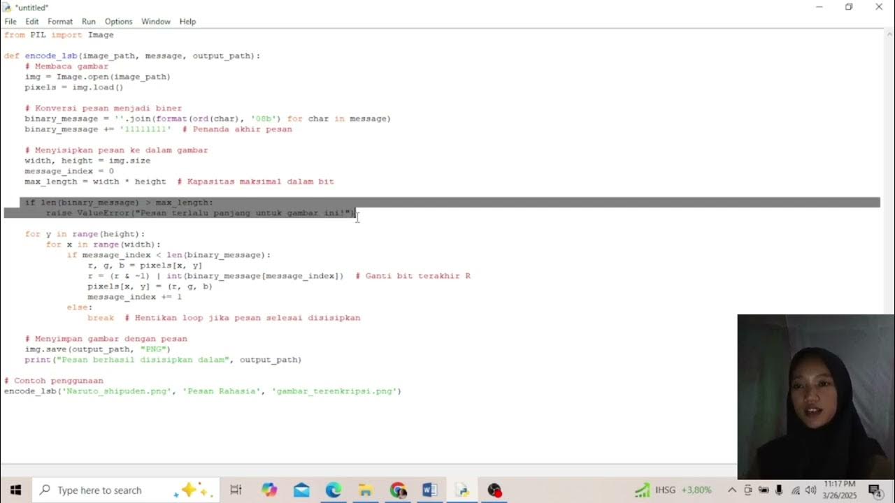 Menyisipkan Pesan Rahasia pada python - YouTube