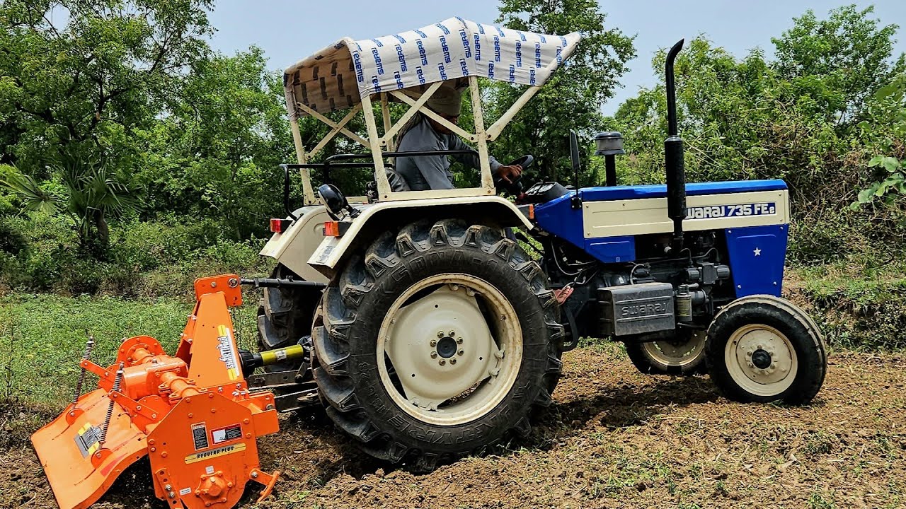 Swaraj 735 FEe with Shaktiman Rotavator #swarajtractor #swaraj # ...