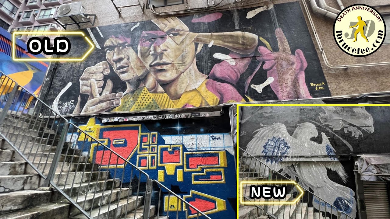 Lost Bruce Lee street mural in Hong Kong recovered - YouTube
