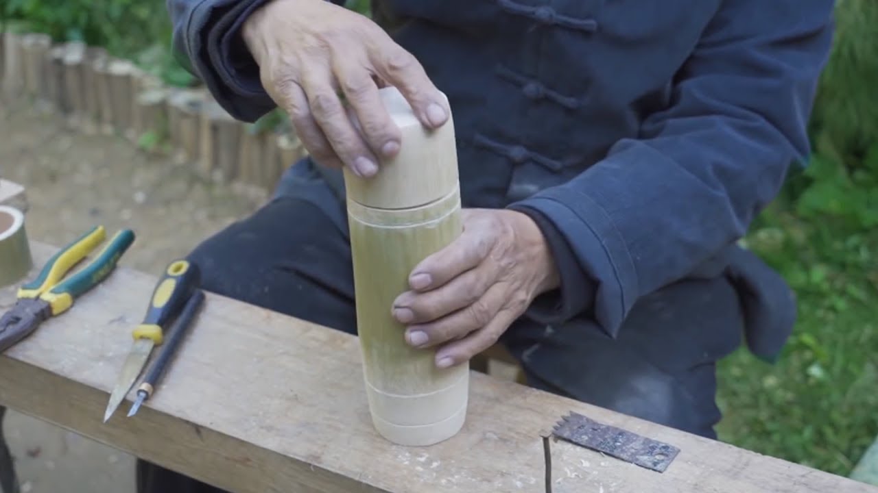 Chinese Master Carpenter Makes Cups Out Of Bamboo.Eco-Friendly# ...