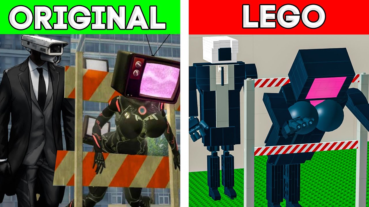 TV WOMAN + CAMERA MAN: Original vs LEGO - Noob, Pro, HACKER! | Skibidi ...
