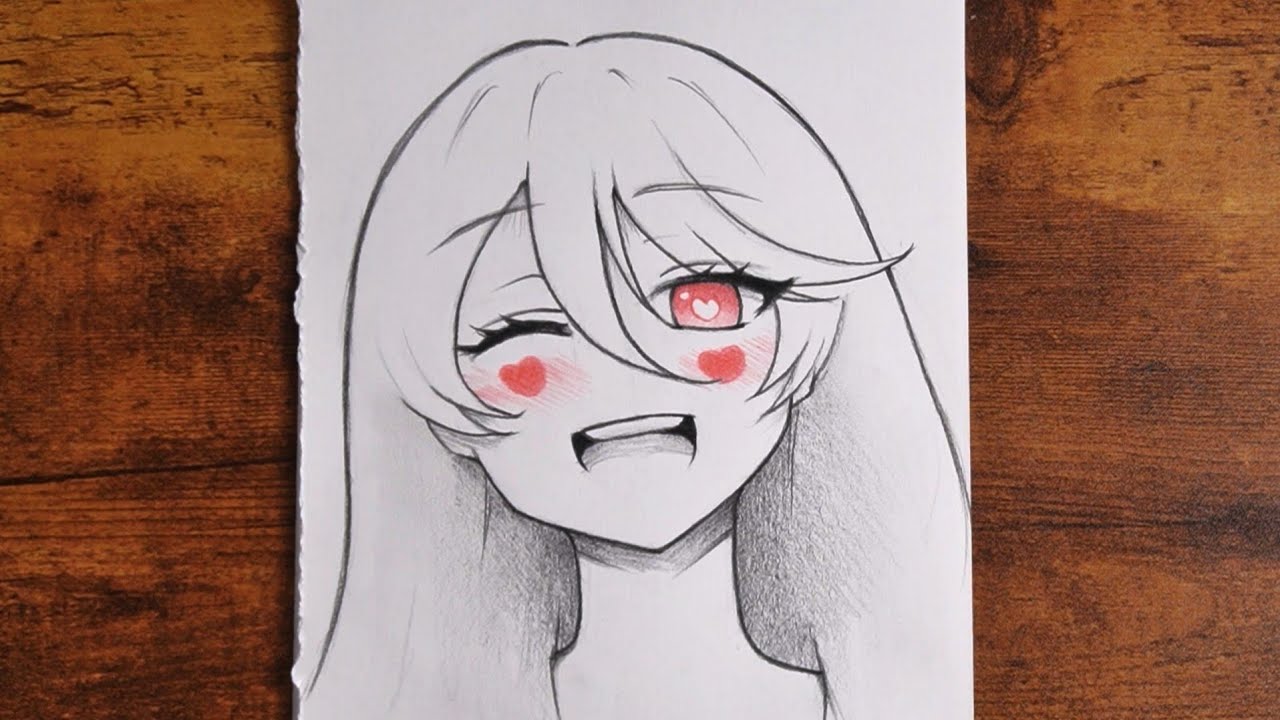 How to Draw happy Anime Girl | Easy Tutorial step by step - YouTube