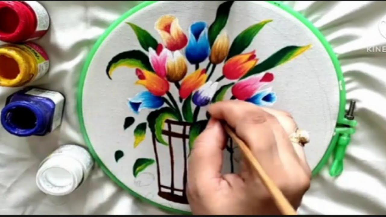 Flowers painting 🌺//Hand painting//Easy flowers painting ideas ️//Lady ...