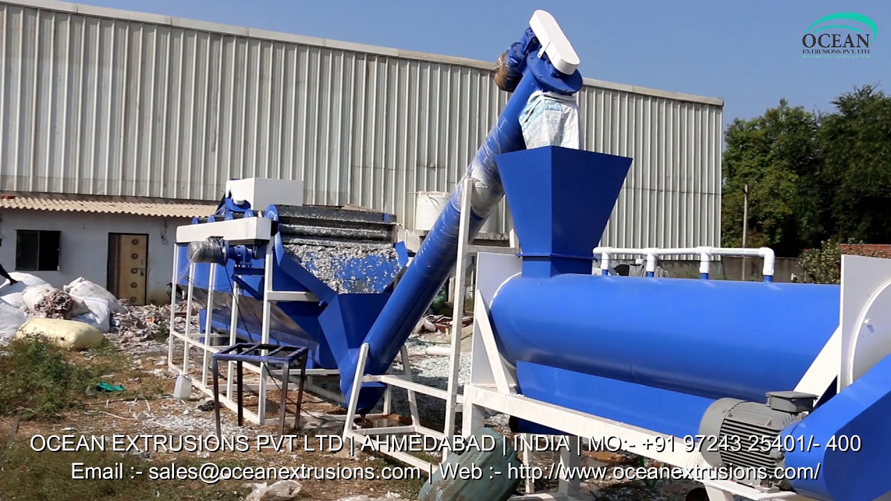 Plastic Waste Washing Plant in India - YouTube
