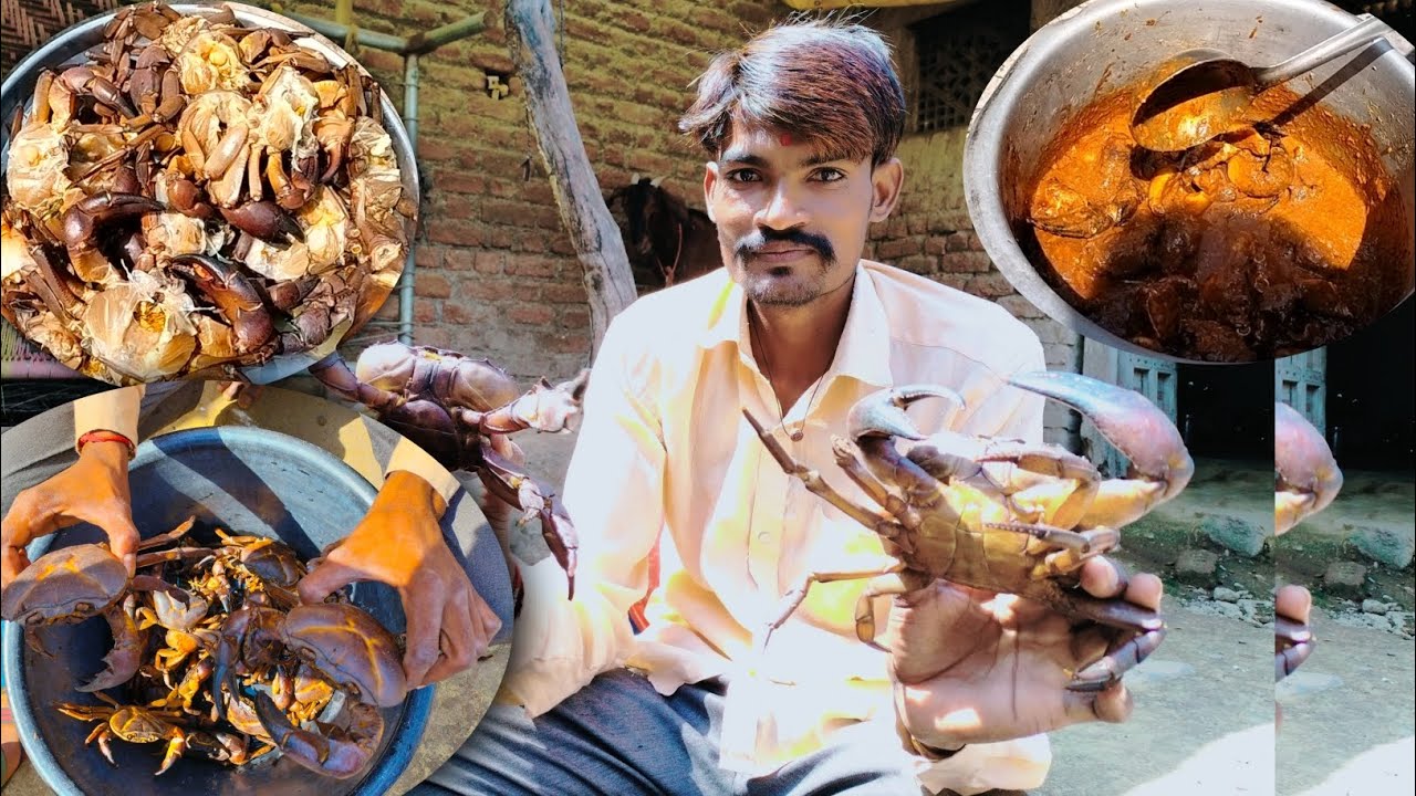 गावरान केकडा🦀 Curry | River Bigg Black Crab🦀 Curry Recipe | #crabcurry ...