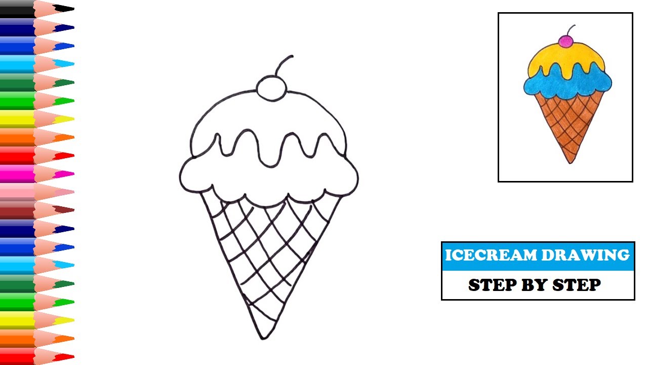 How to draw icecream for kids – icecream drawing for kids – icecream drawing easy – drawing ...