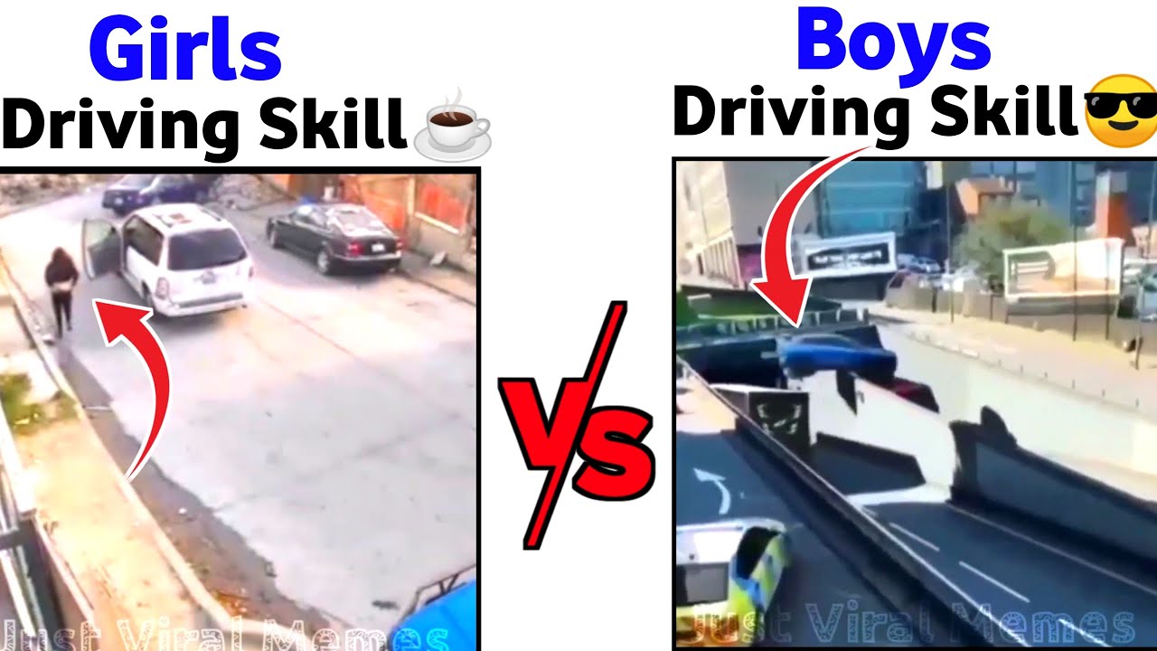 ☕Girls Driving Skill vs boys Driving Skills🤣🤣 Thug Life Funny Memes # ...