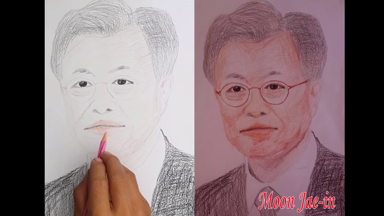 Moon Jae In draw - president of south korean - YouTube