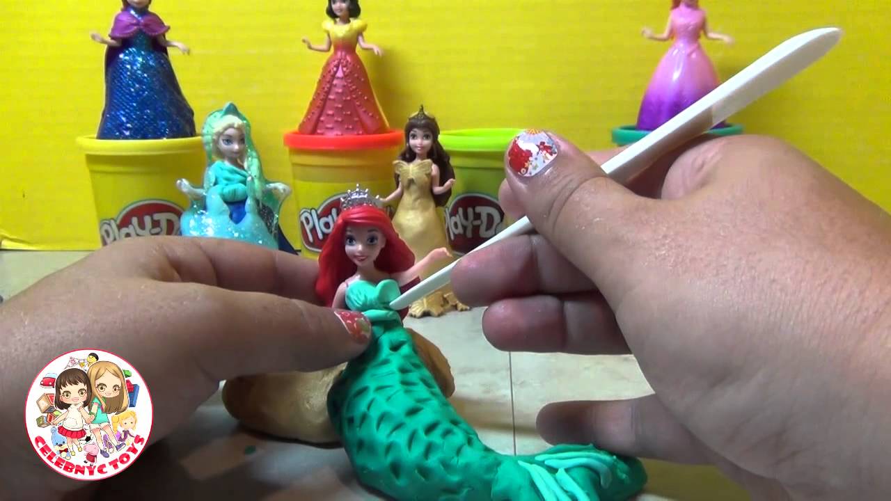 New Magiclip Glitter Putty Disney Princess Play-Doh Fashions - YouTube