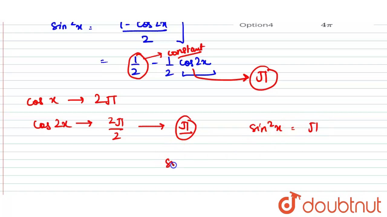 The period of ` sin^(2)x` , is - YouTube