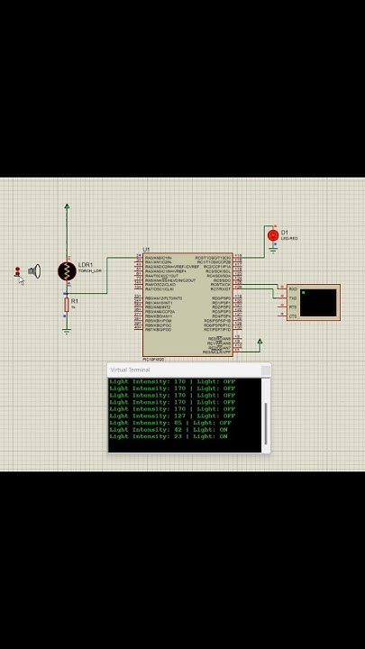 LDR Based Led Controlling Using PIC Microcontroller || Proteus Simulation #project #diy #shorts ...