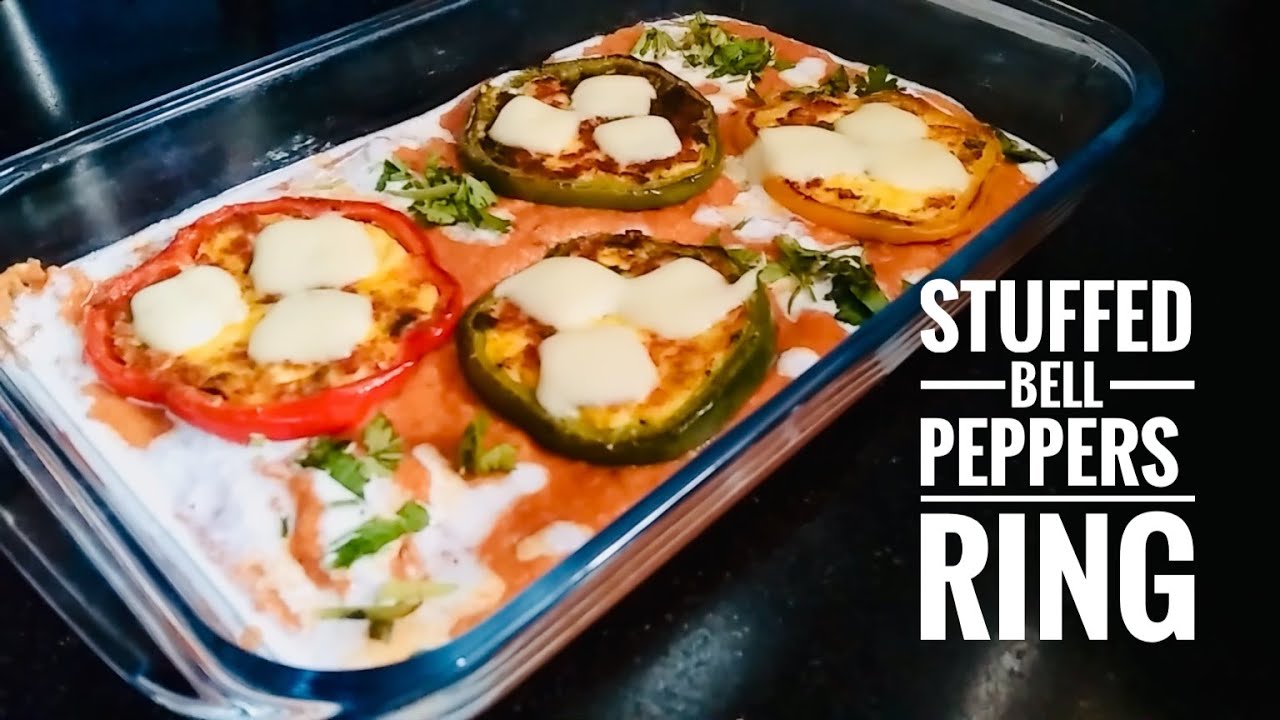 Stuffed Bell Peppers Rings in Rich Sauce | No Onion No Garlic Recipe ...
