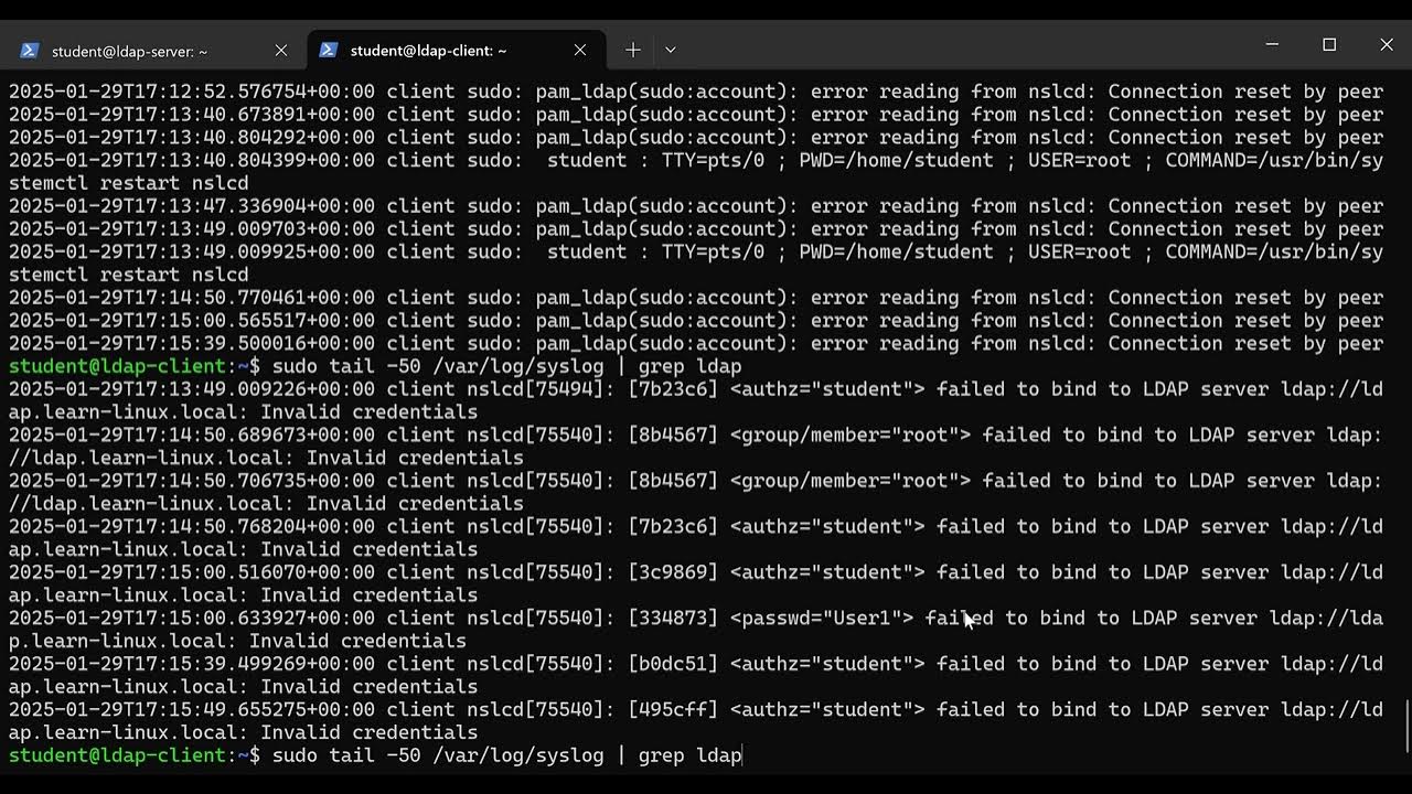 LDAP Part Two Set up LDAP Client Verify LDAP using getent passwd Debian - YouTube