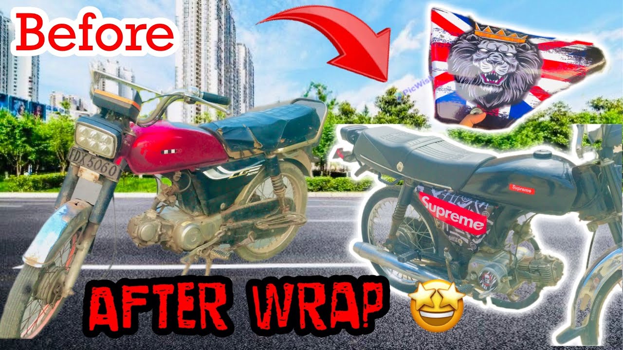 Project CD70 wrap done |Alhamdulillah wrap done on my bike😊|ahsan lodhi ...