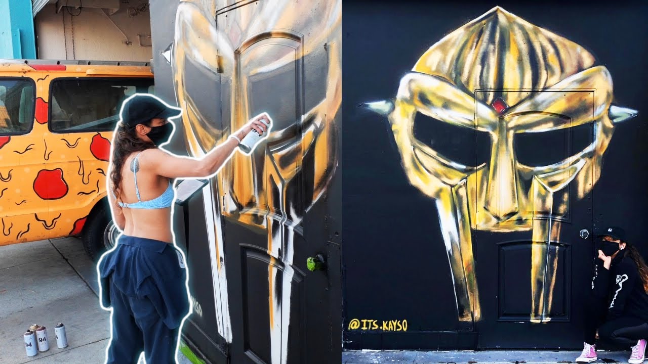 MF DOOM Mural Painting Tribute - YouTube