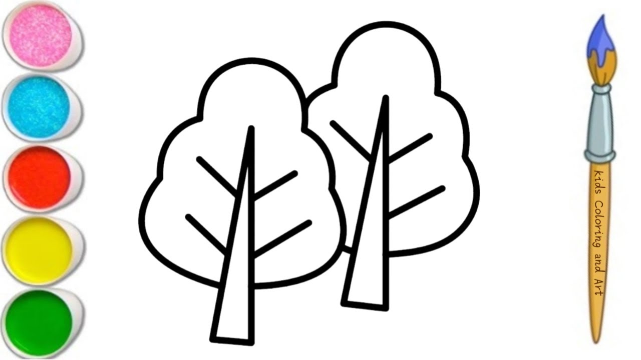 How to Draw Cute Tree || Trees Easy Step-By-Step, Drawing and Coloring ...