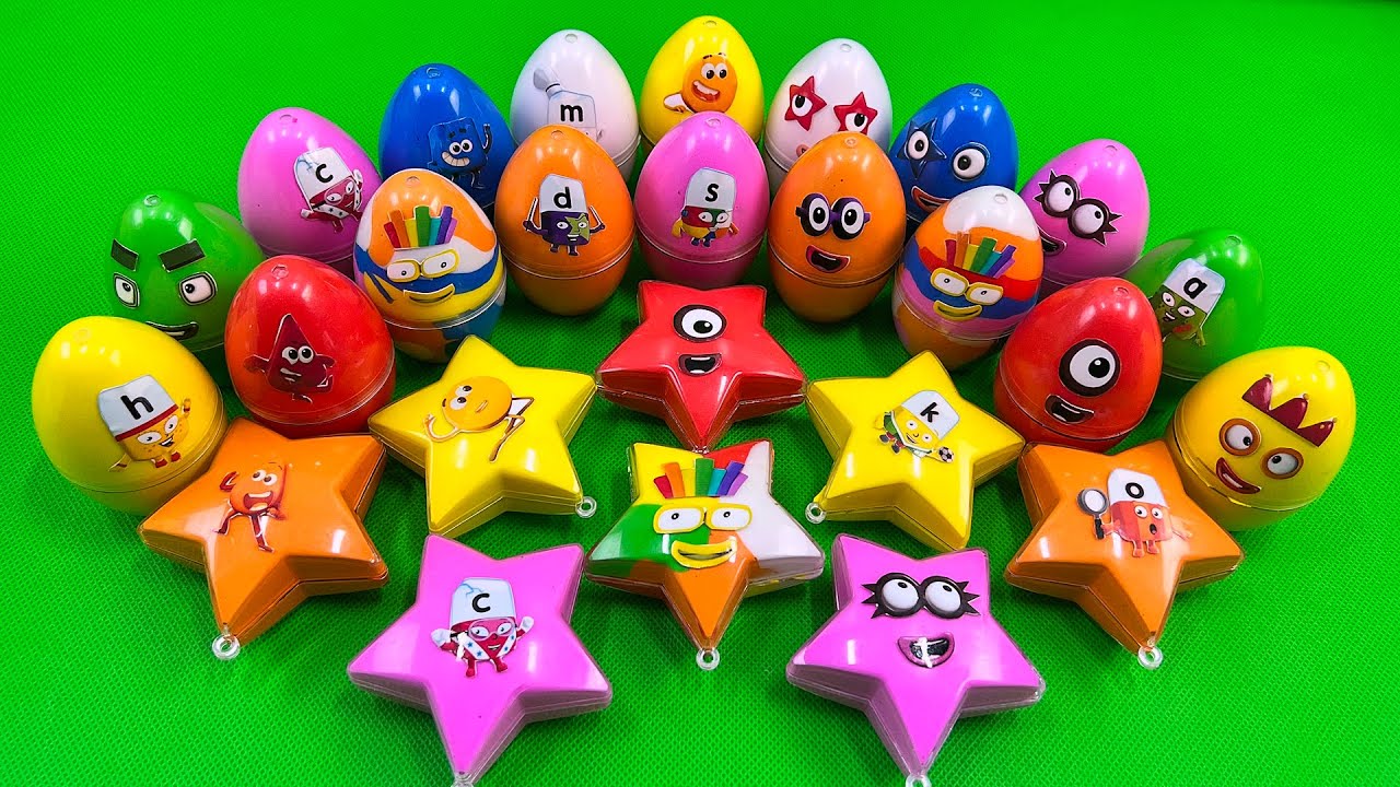 Digging Numberblocks with CLAY in Rainbow Eggs, Star,... Coloring ...