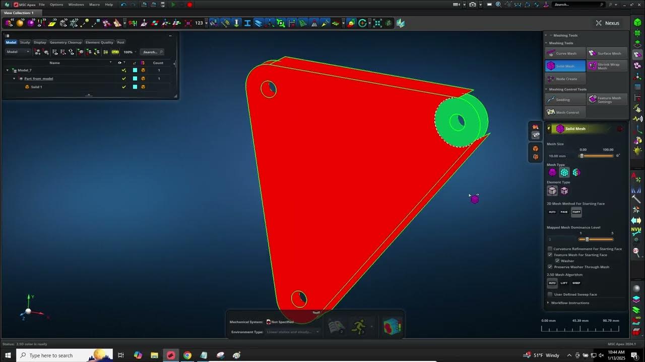 Brief Introduction to Hexahedral Meshing for Finite Element Analysis with MSC Apex - YouTube
