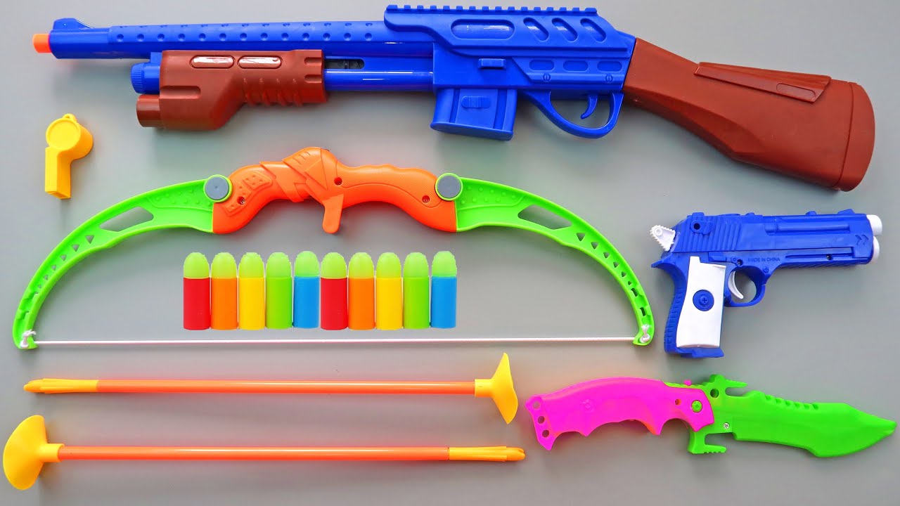 Toy Weapons Accessories Collection for Kids | Bow and Arrow, Revolver ...