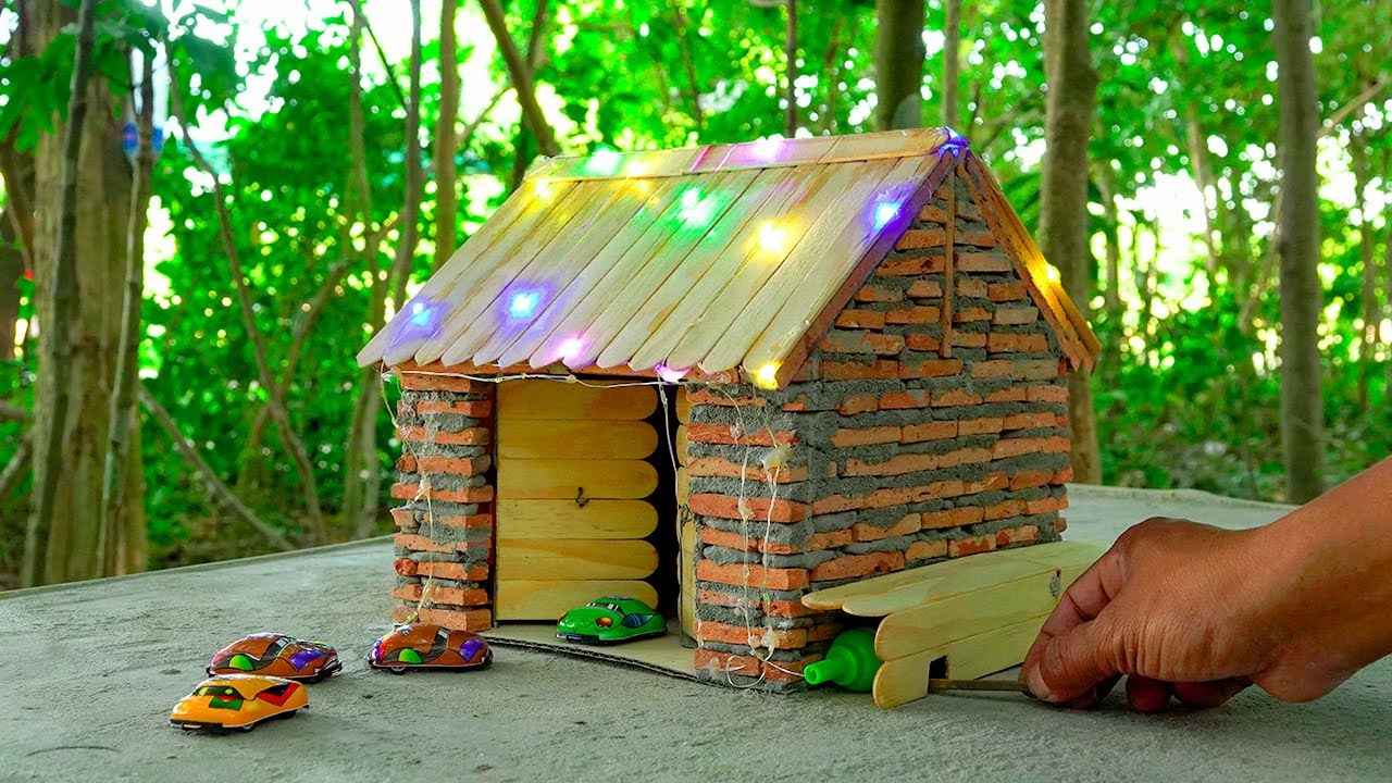 DIY Mini Garage with Dream Model Garage Mini Bricks Bricklaying Model ...