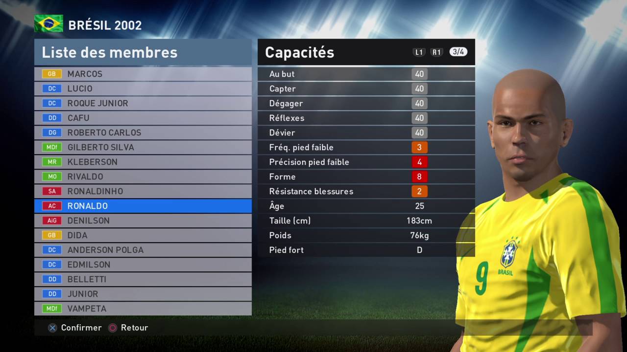 PES 2016 BRAZIL 2002 FORMATION-TACTICS-STATS PLAYERS & KITS - YouTube