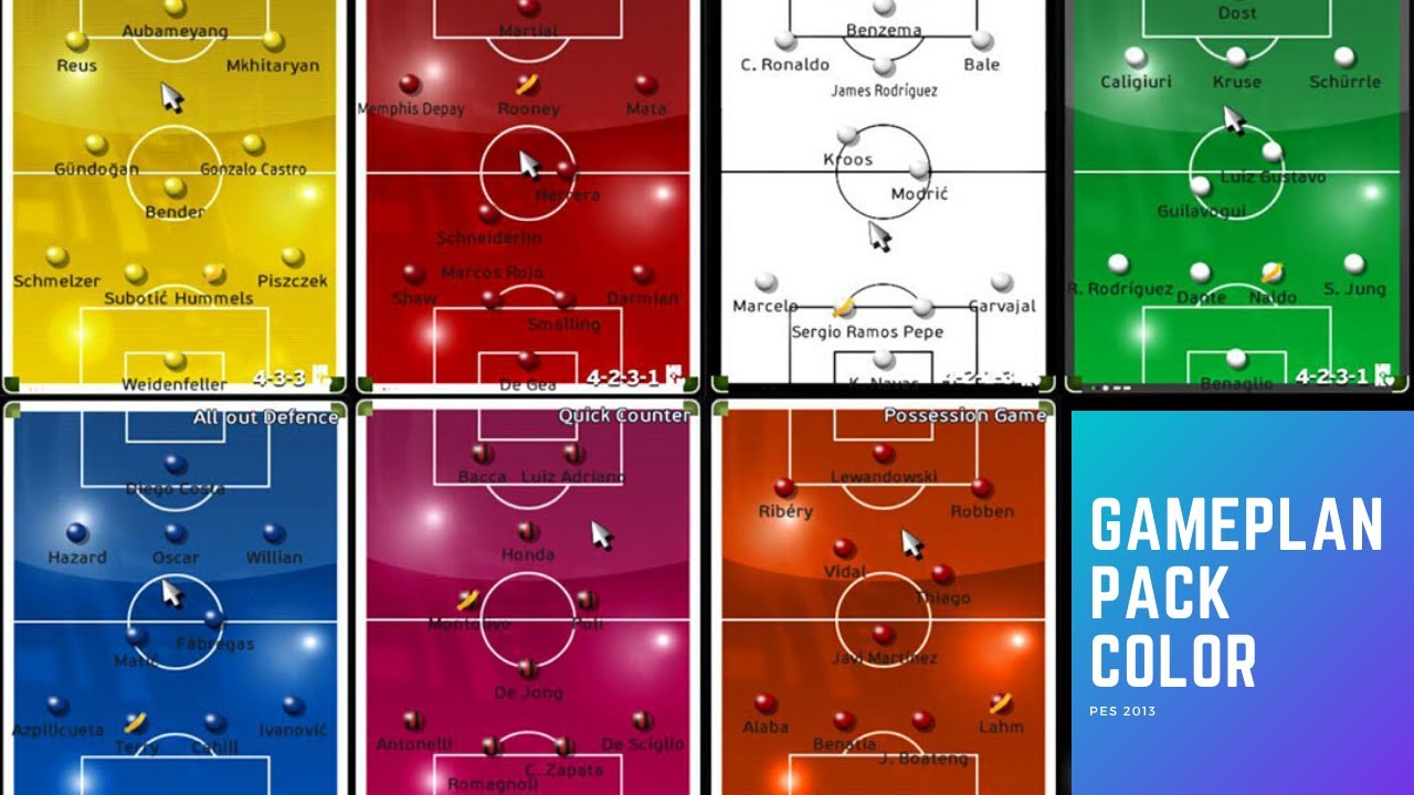 Gameplan Pack Color PES 13 - YouTube