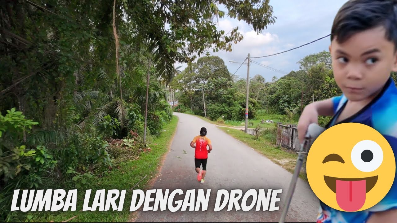 lumba lari dengan drone 1 kampung - YouTube