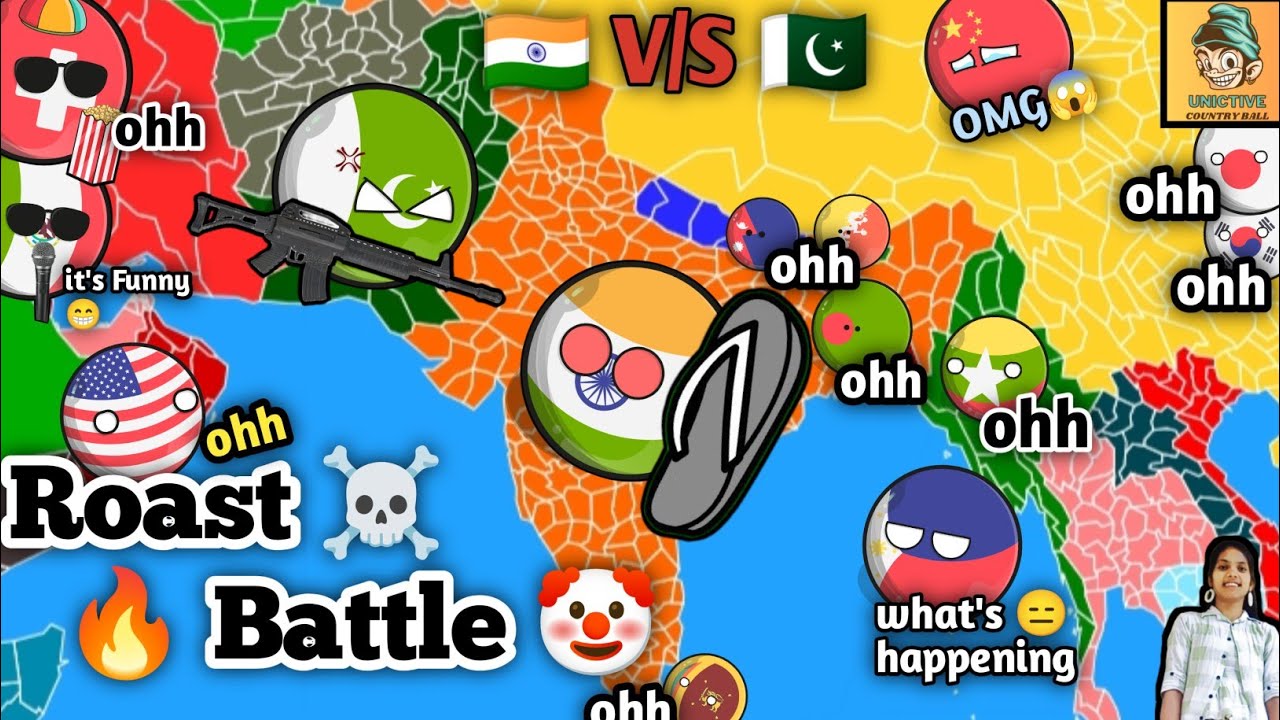 😱🇮🇳 V/S 🇵🇰 : Roast Challenge🔥🥵🥶🤡💀🤣😏 #unictivecartoonballs #countryballs ...