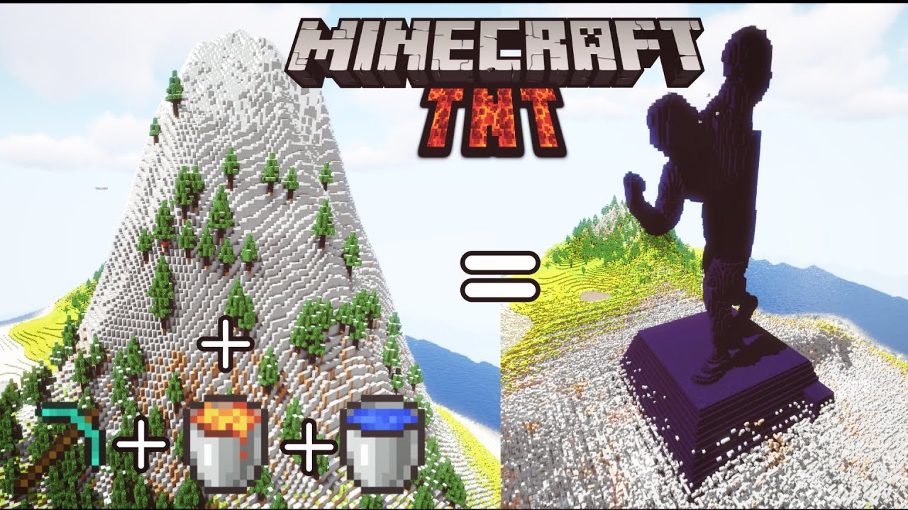 Molding a Statue Out of a Mountain using LAVA - MINECRAFT - YouTube