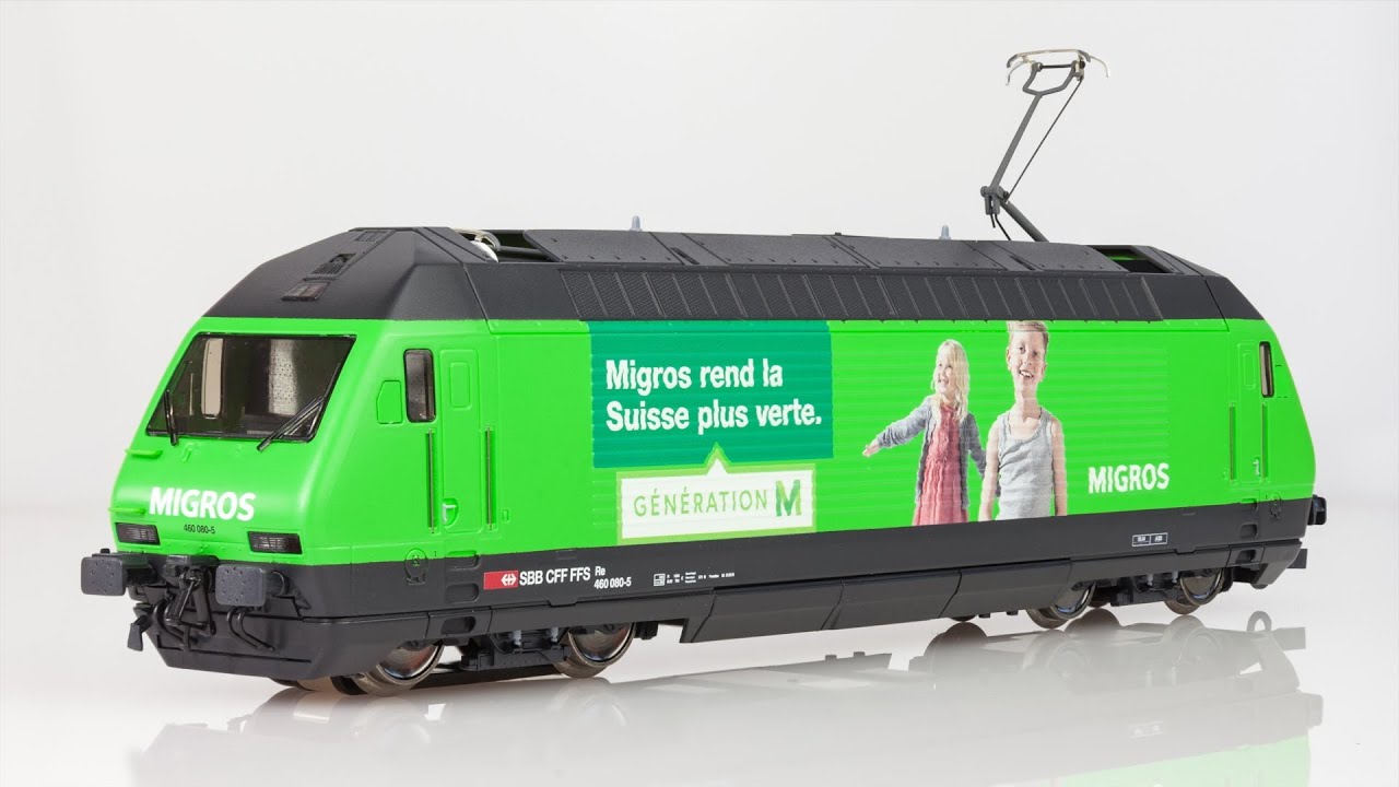 Roco SBB Re 460 Migros AC Sound mit Faiveley 79645 Review - YouTube