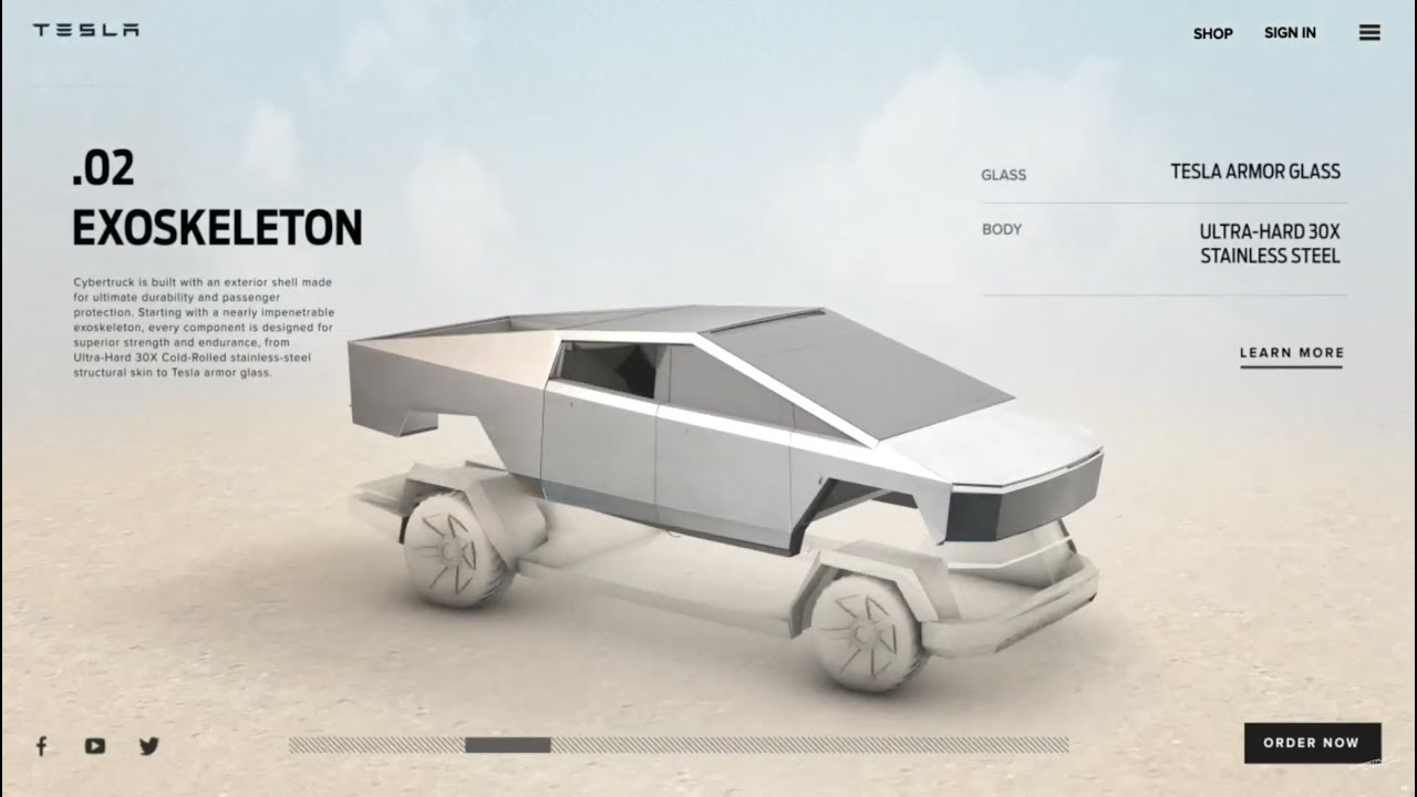 Tesla Cybertruck Landing Page Concept! - YouTube
